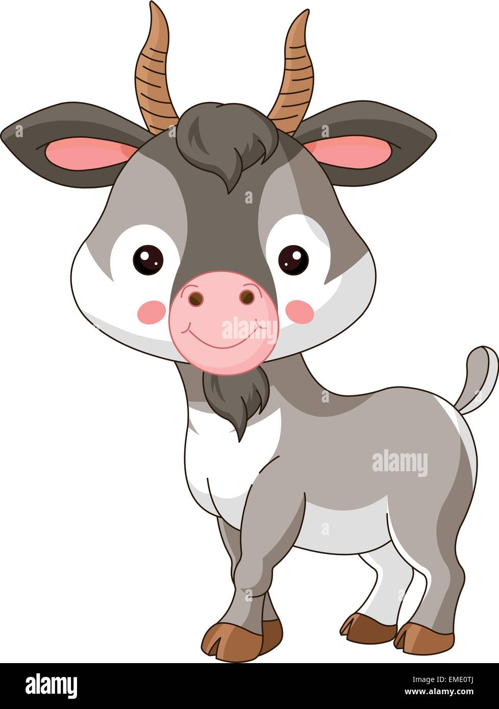 Cute Cartoon Baby Goat