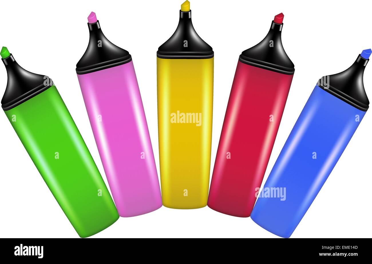 Highlighters in different colors Stock Vector Image & Art - Alamy