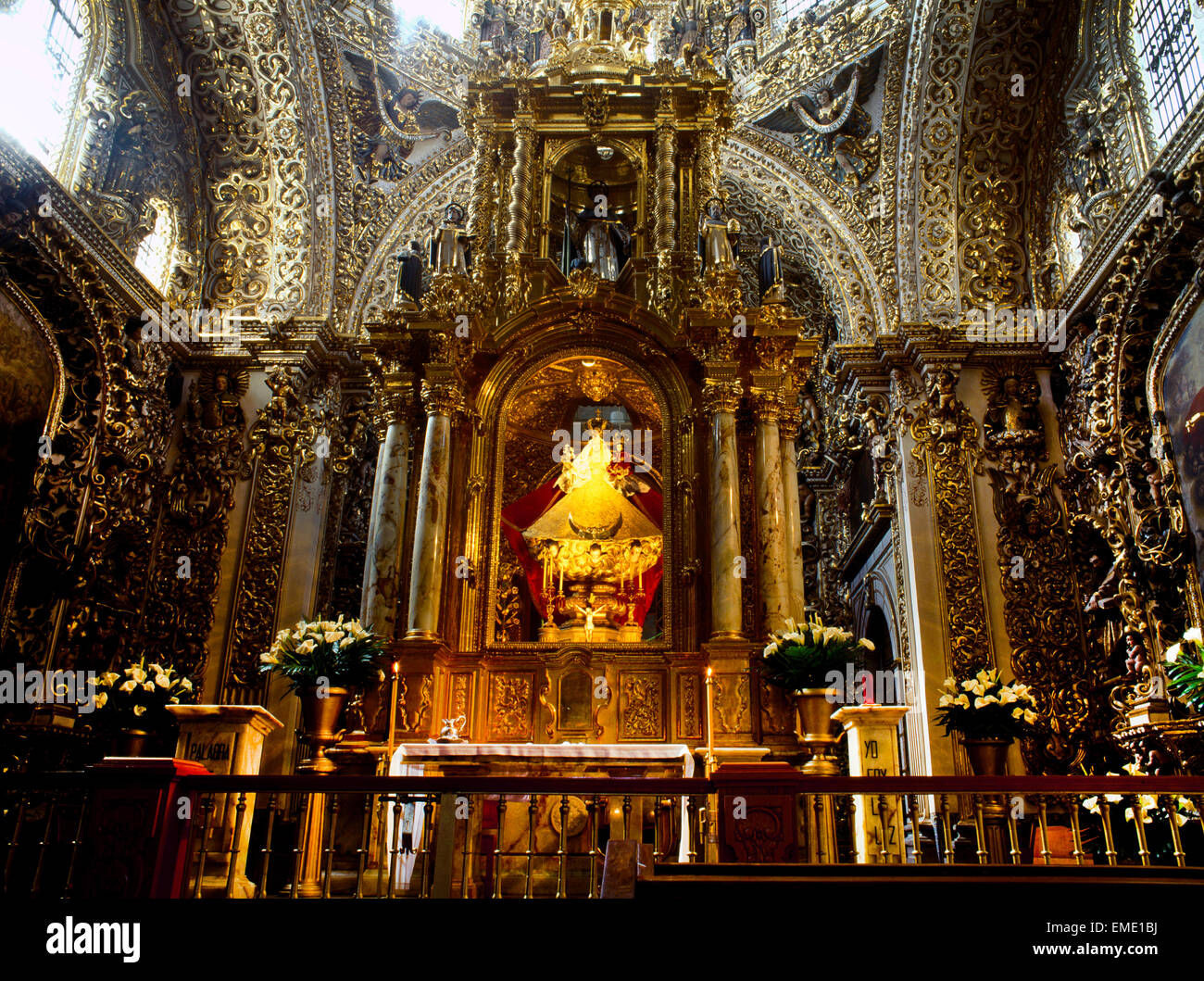 Puebla Mexico Baroque Rosario Chapel of Santo Domingo Church Stock ...