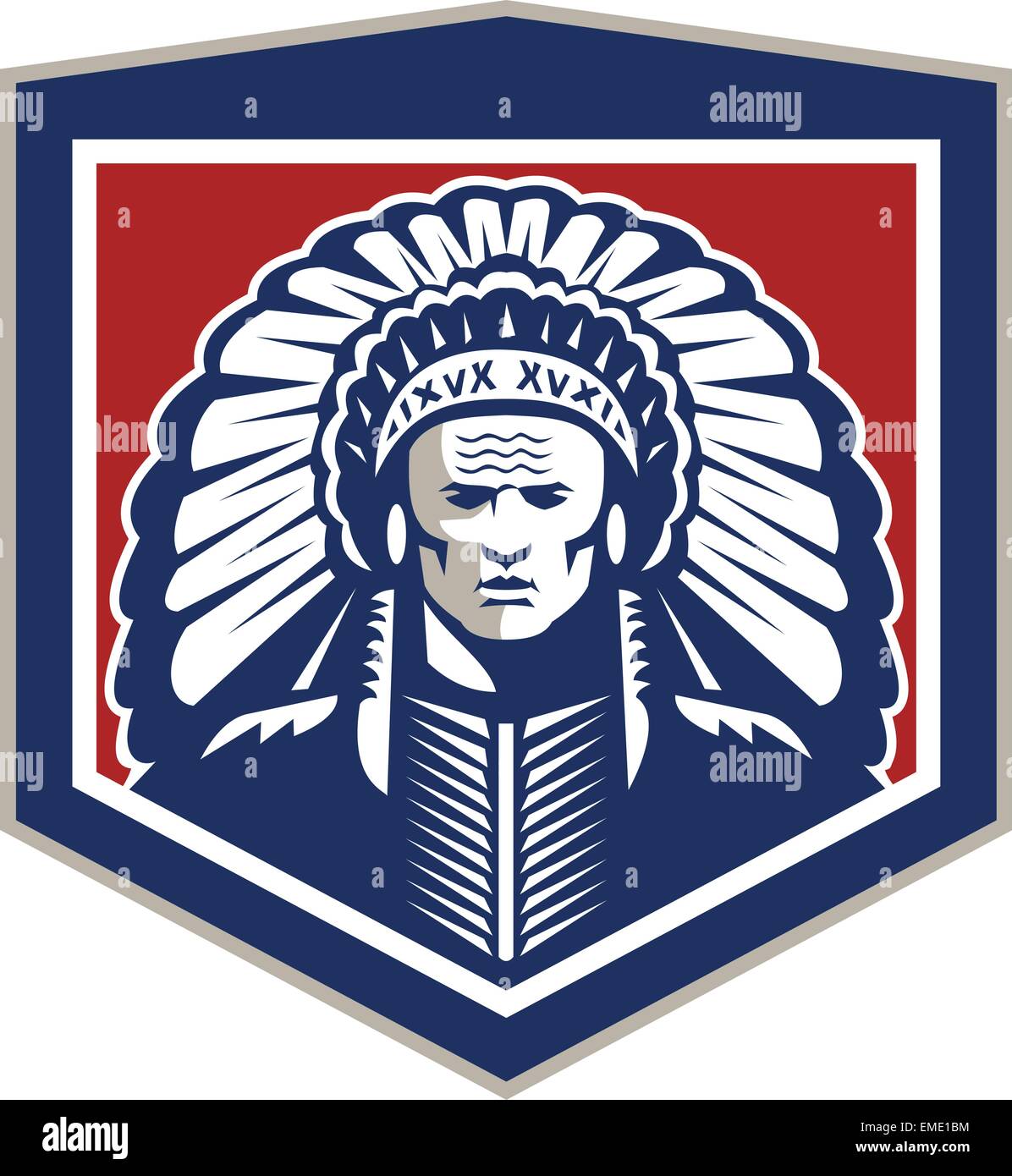 Native American Chief Shield Retro Stock Vector Image & Art - Alamy
