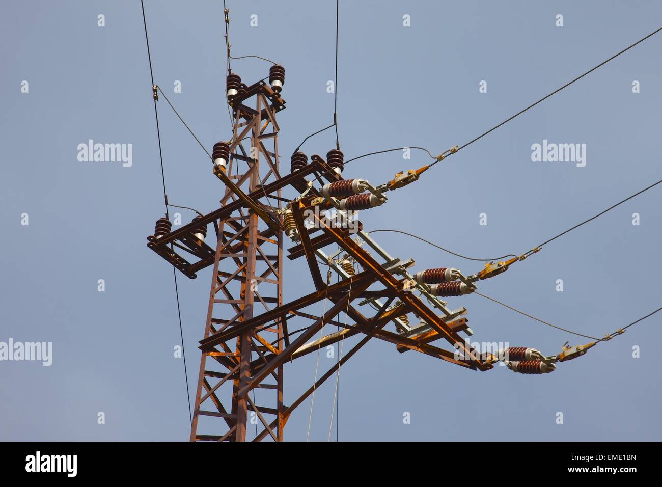 Concrete pillar power lines hi-res stock photography and images - Alamy