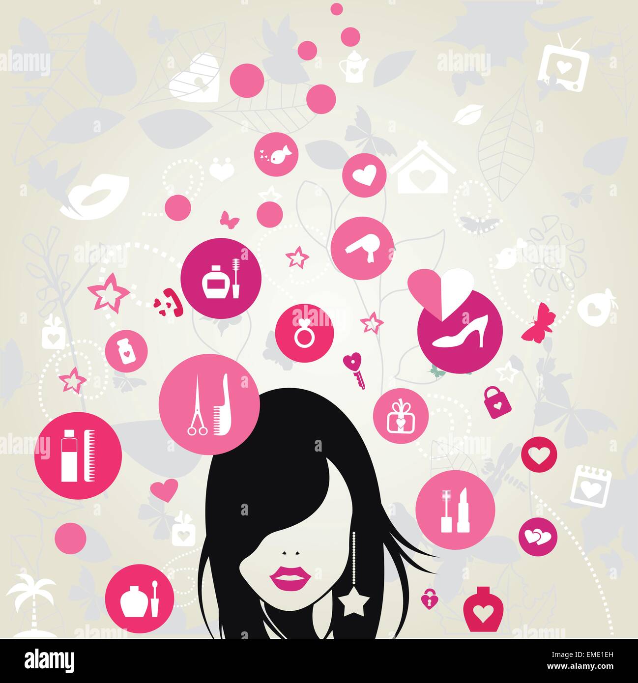 Short hair style woman Stock Vector Images - Alamy