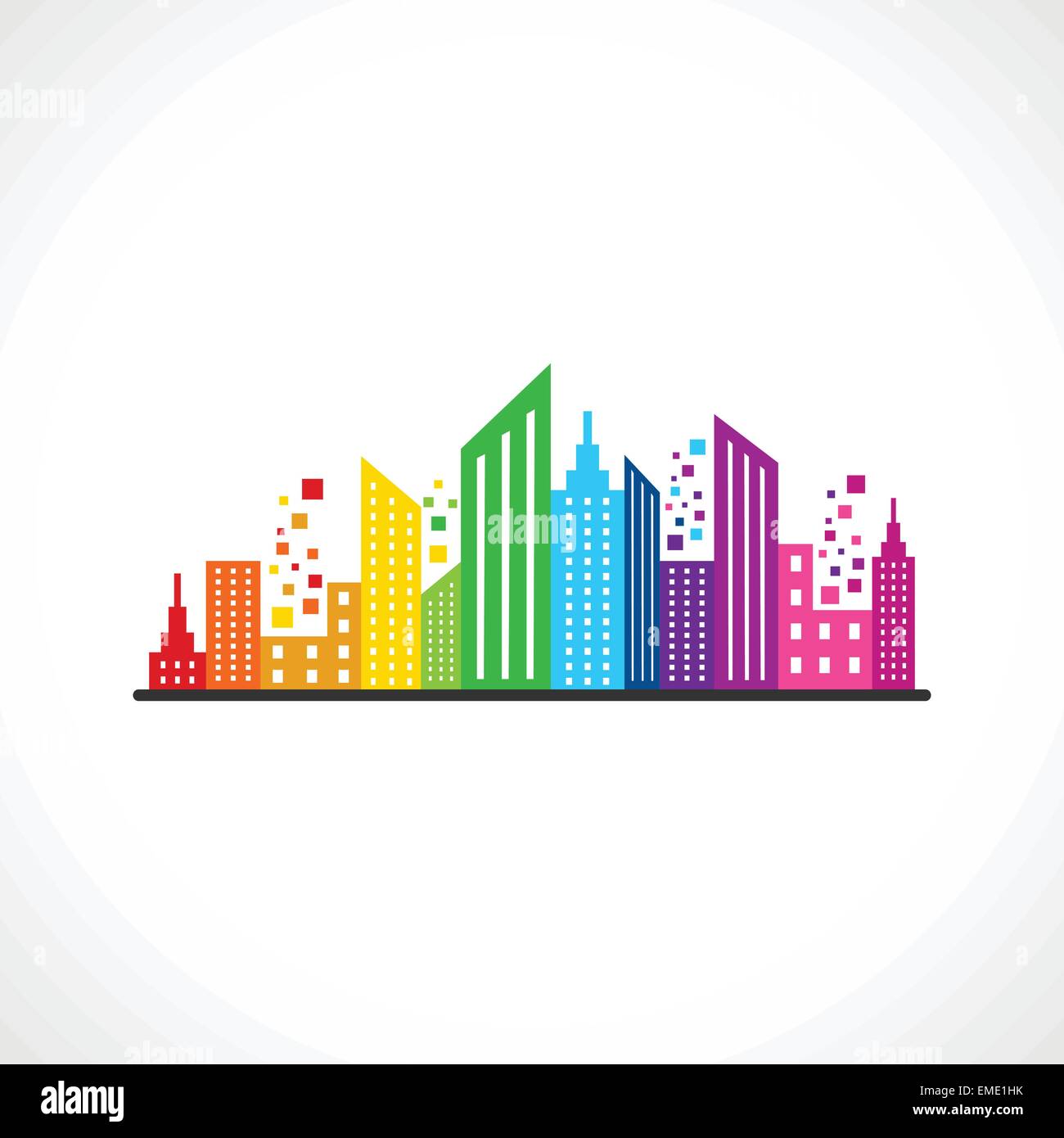 Illustration of abstract colorful building design Stock Vector Image ...