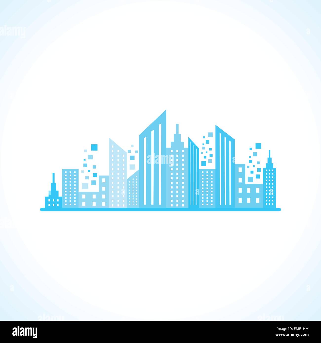 Illustration of abstract blue building design Stock Vector Image & Art ...