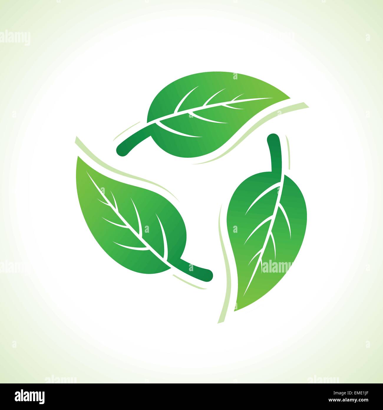 Green leaves make a recycle icon stock vector Stock Vector Image & Art ...