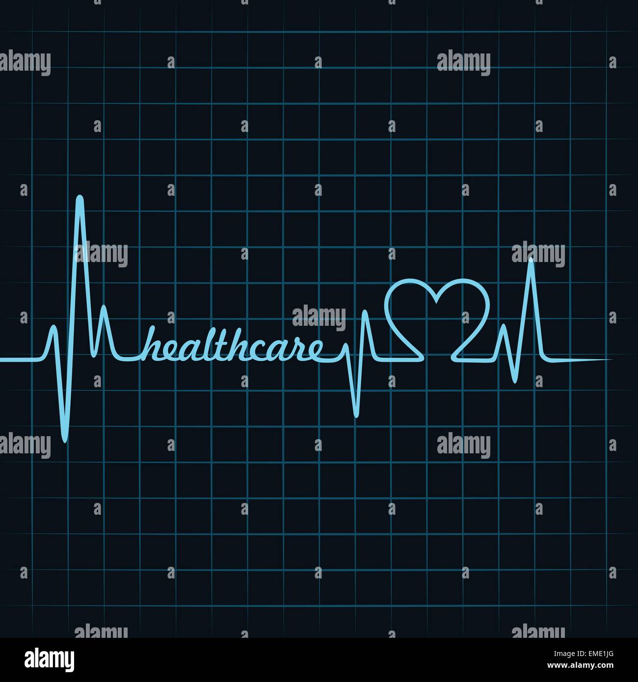 heartbeat make a healthcare text and heart symbol stock vector Stock ...