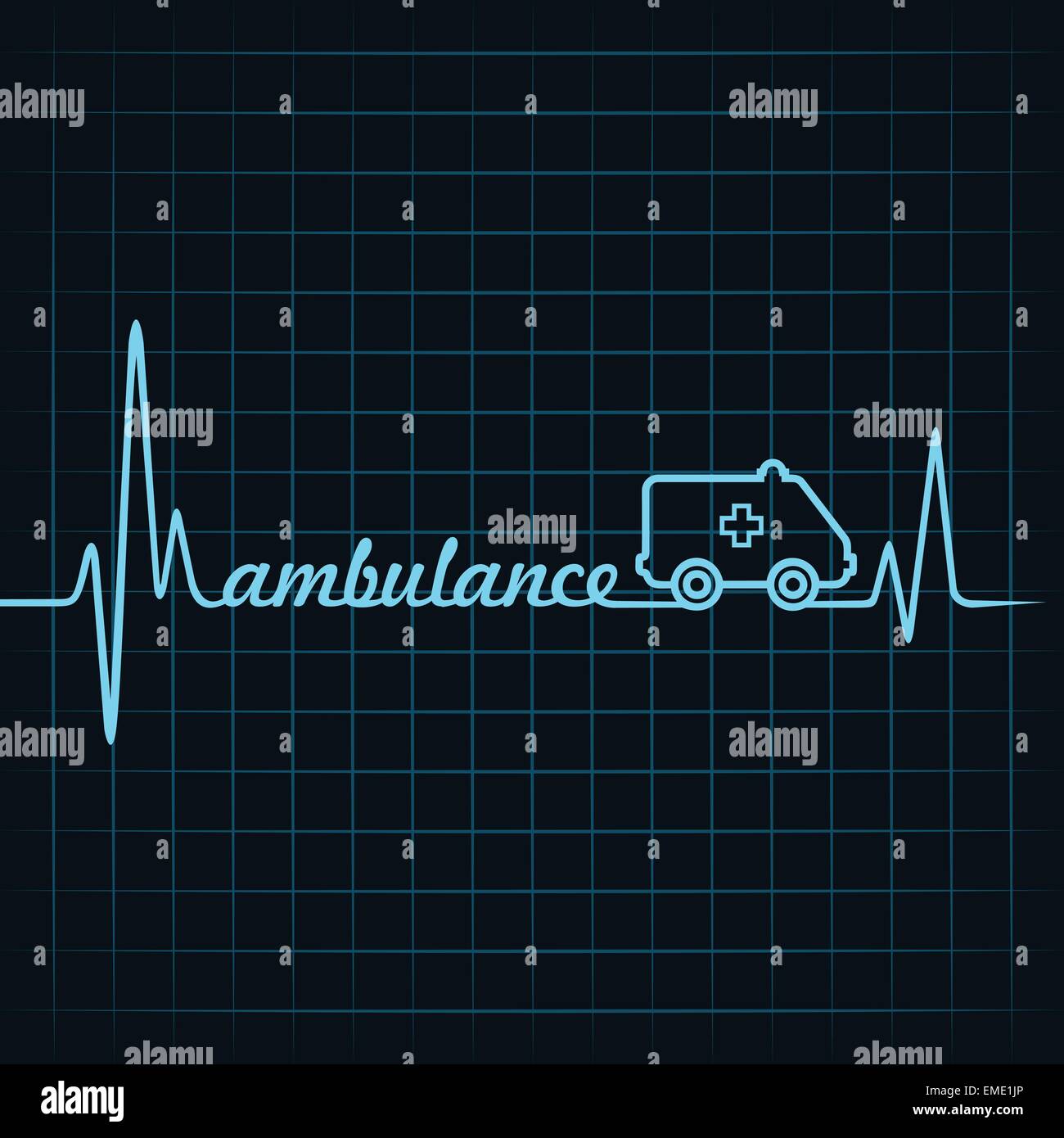 heartbeat make ambulance text and symbol stock vector Stock Vector ...