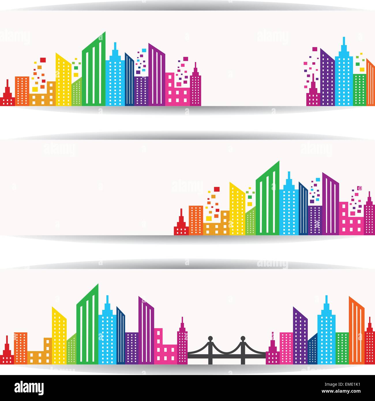 Abstract colorful building design for website banner Stock Vector Image ...