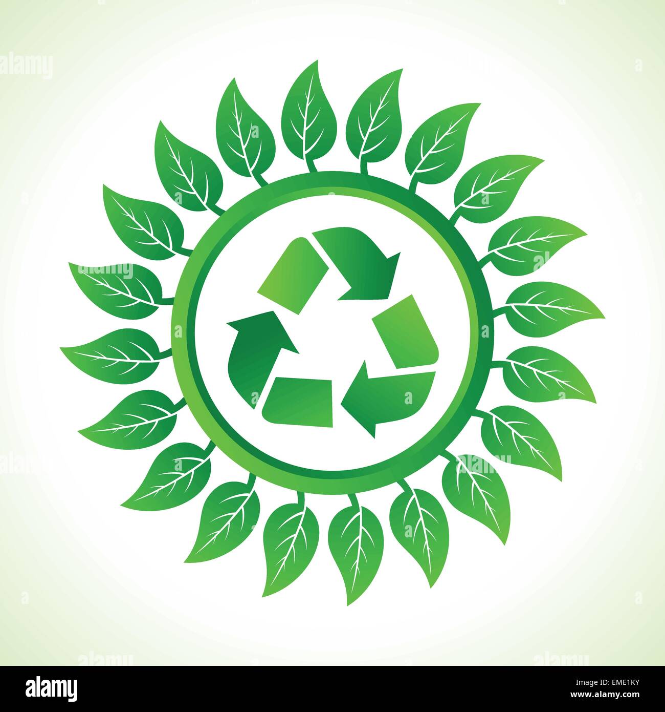 Recycle icon inside the leaf background stock vector Stock Vector Image ...