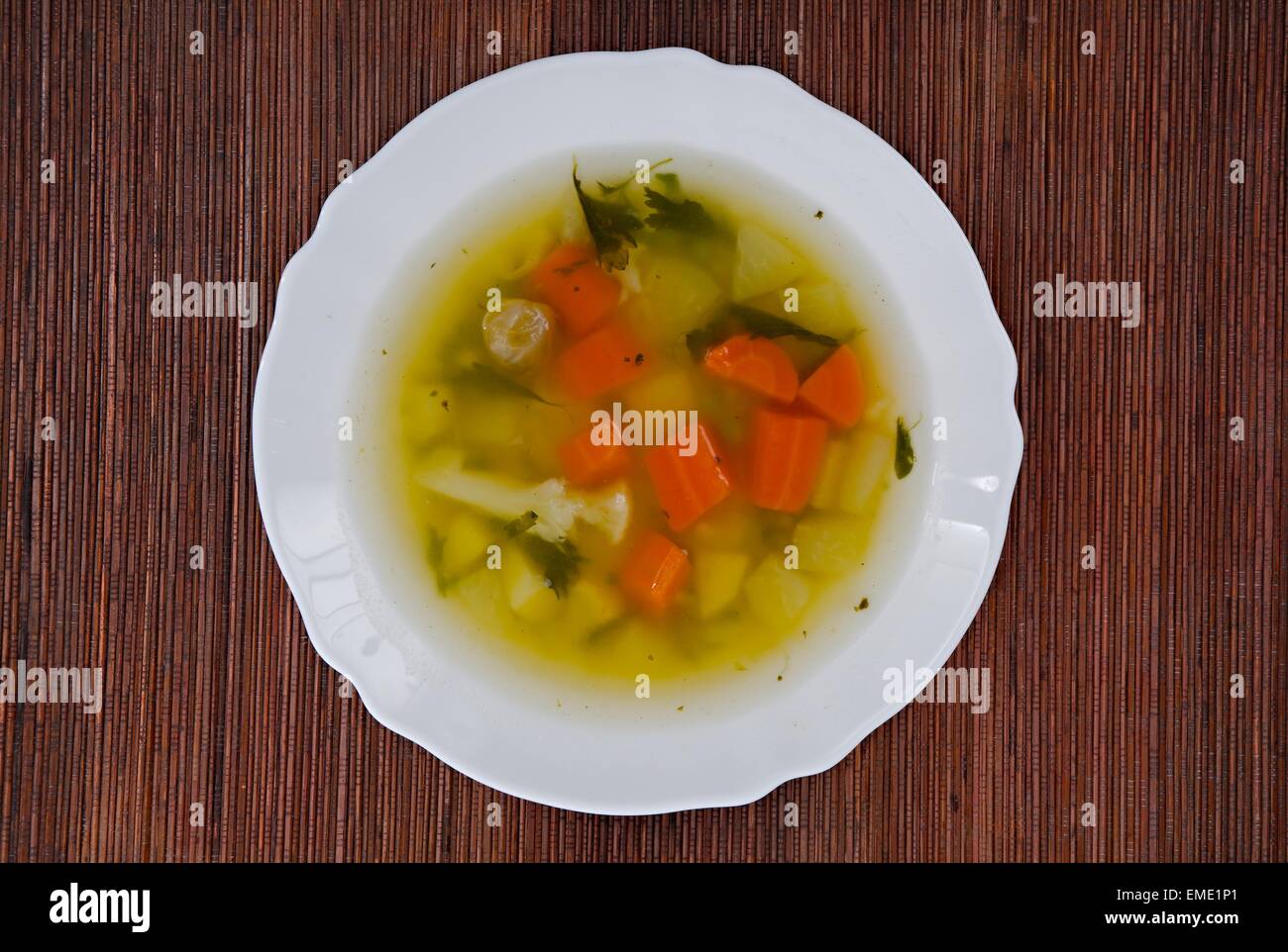Soup wood background hi-res stock photography and images - Alamy