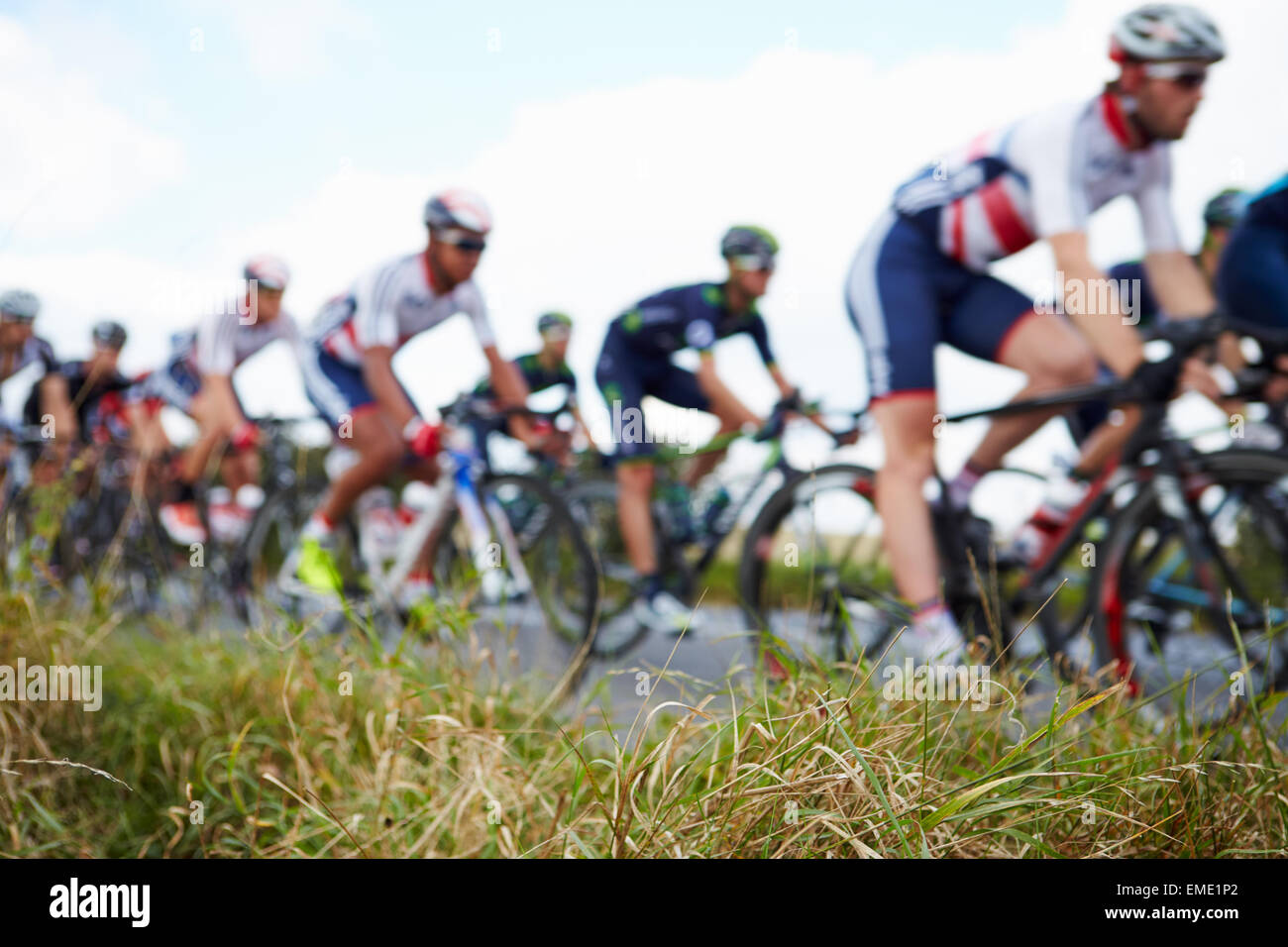 Abstract View Of Competitors In Cycle Race Stock Photo - Alamy