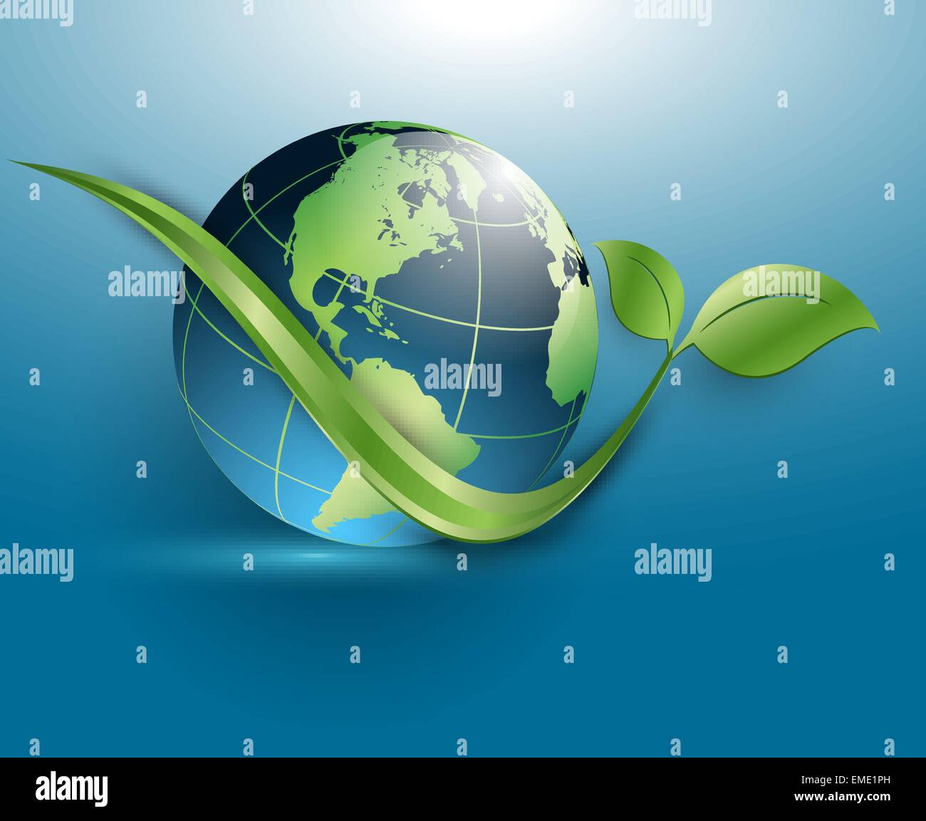 floral environmental vector frame with globe Stock Vector Image & Art ...