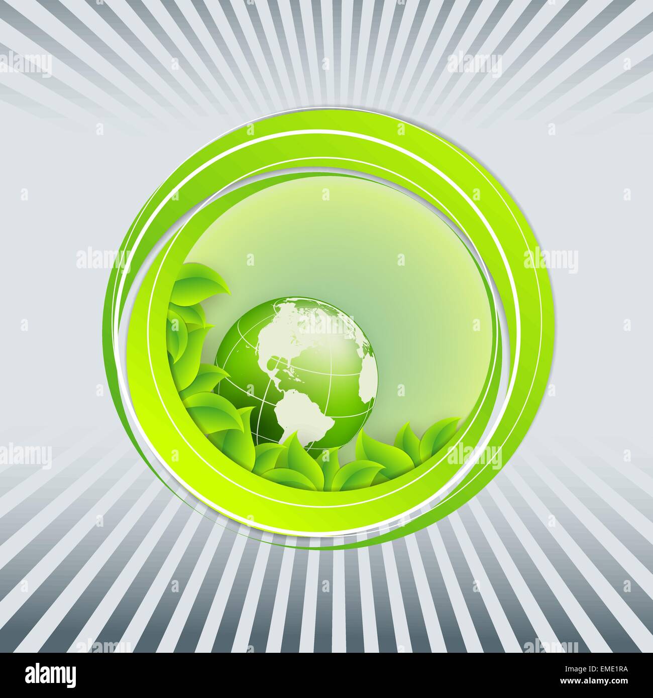 floral environmental vector frame with globe Stock Vector Image & Art ...