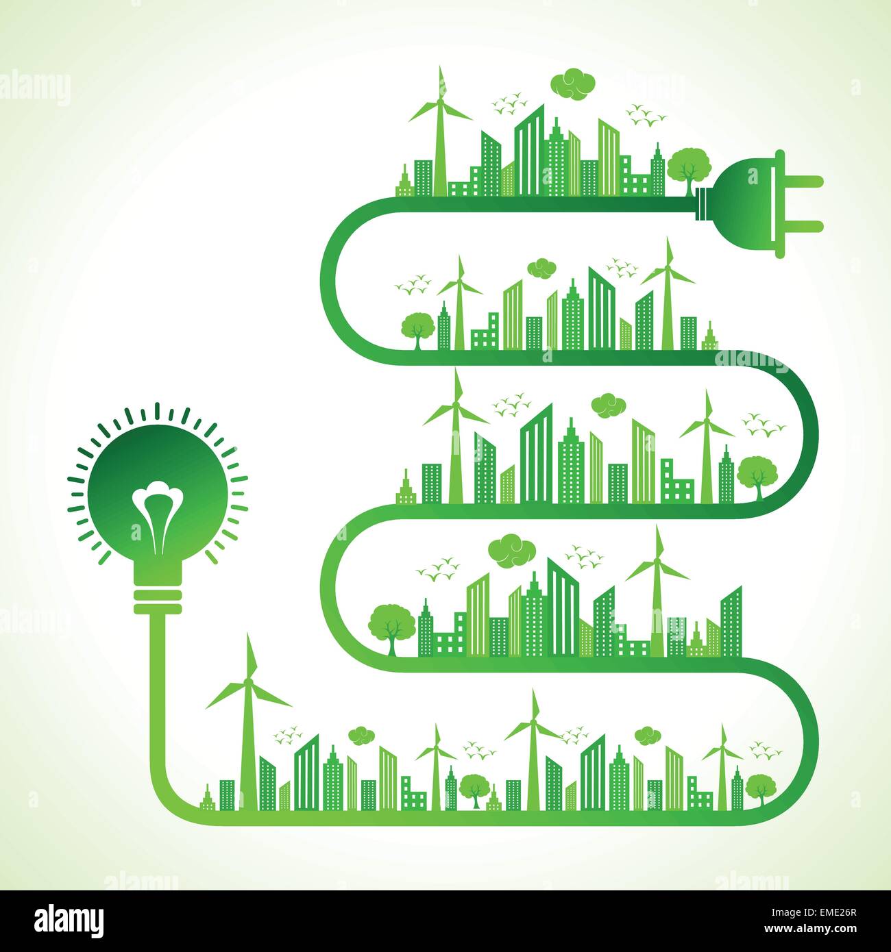 Illustration of ecology concept with bulb- save nature Stock Vector ...