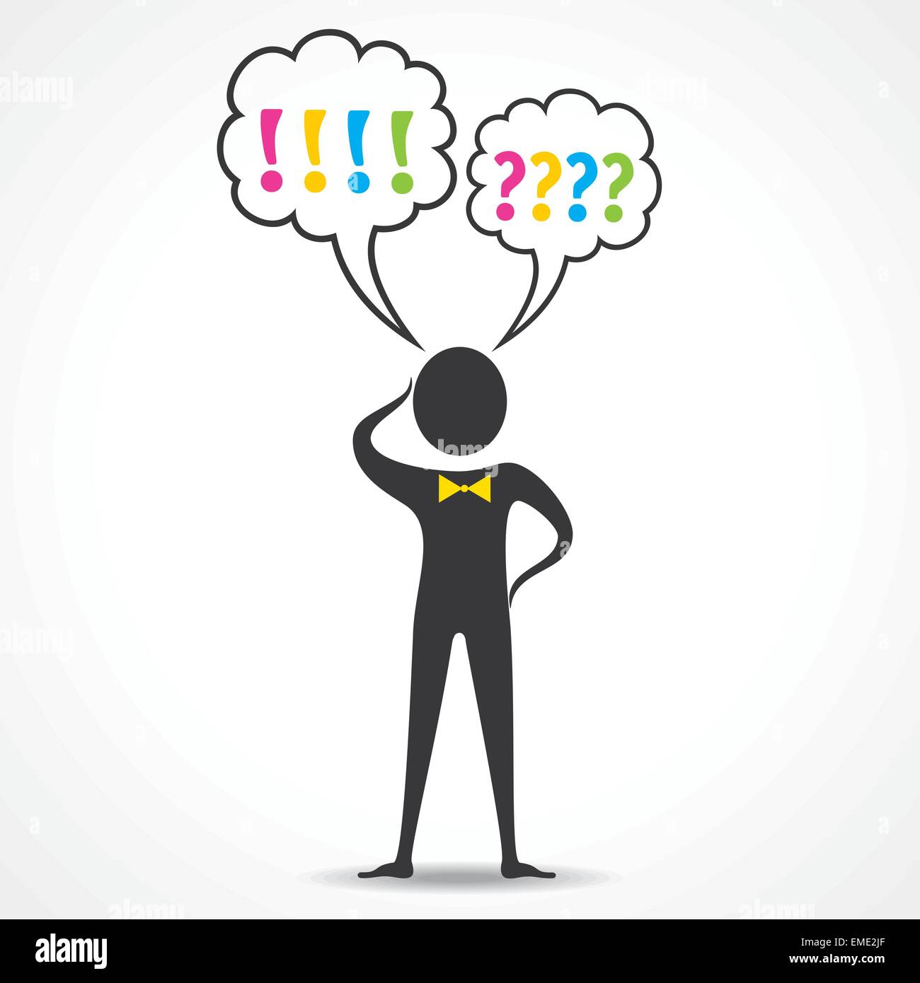 Businessman thinking concept - vector illustration Stock Vector Image ...
