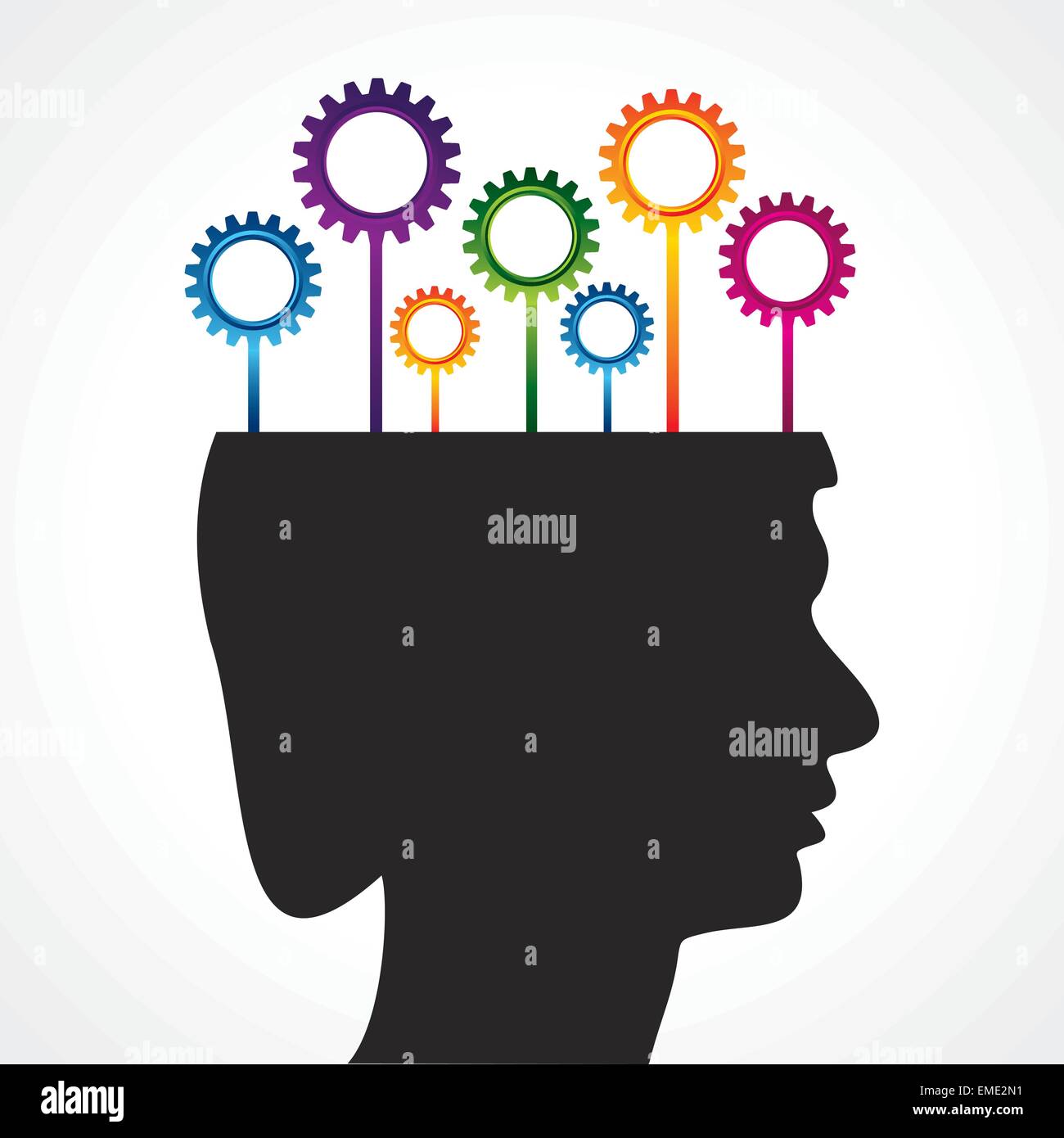 Thinking of mechanics concept with cog wheel stock vector Stock Vector ...
