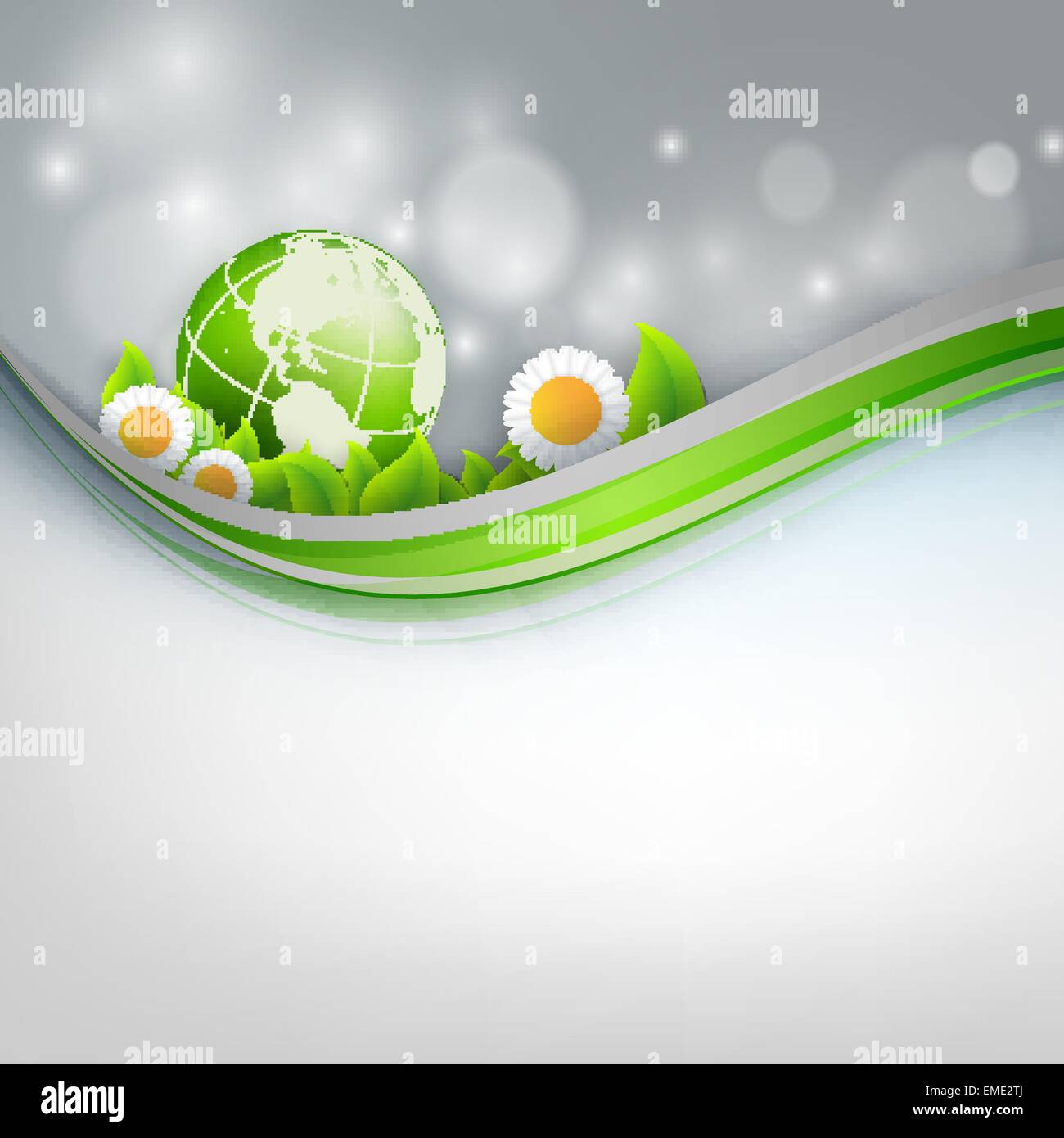 floral environmental vector frame with globe Stock Vector Image & Art ...