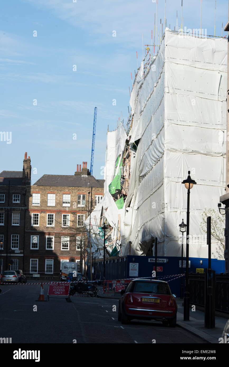 Portugal Street, London, UK. 20th April 2015. A building has collapsed ...