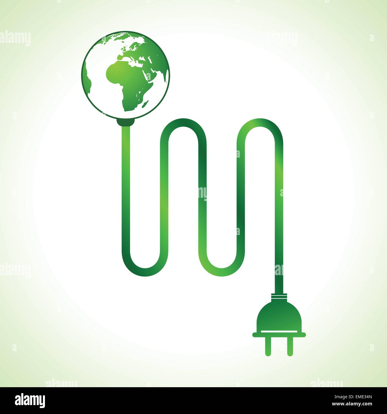 Vector illustration of earth globe with power cable Stock Vector Image ...