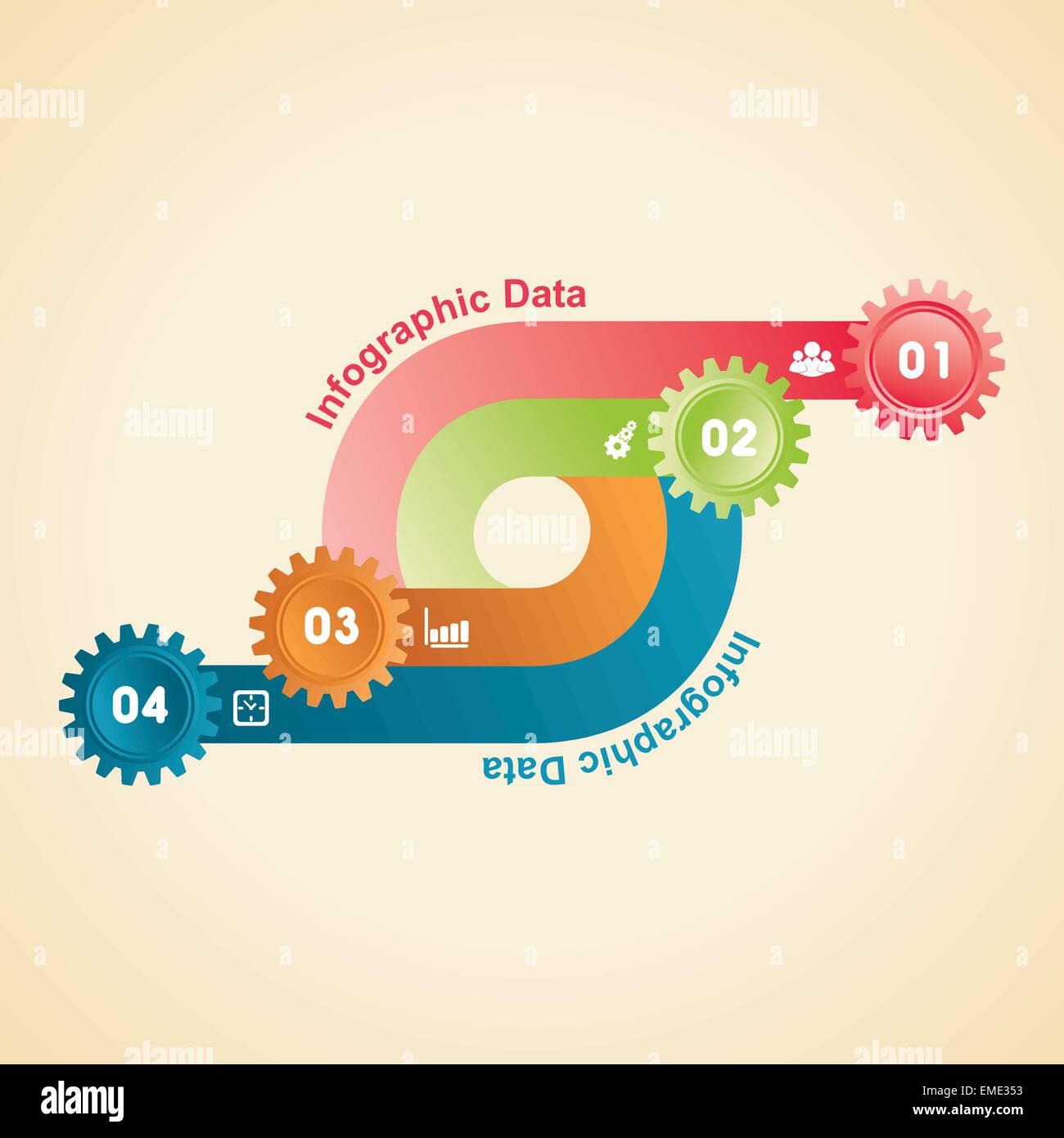 Illustration of colorful gears Info-graphics options banner Stock ...
