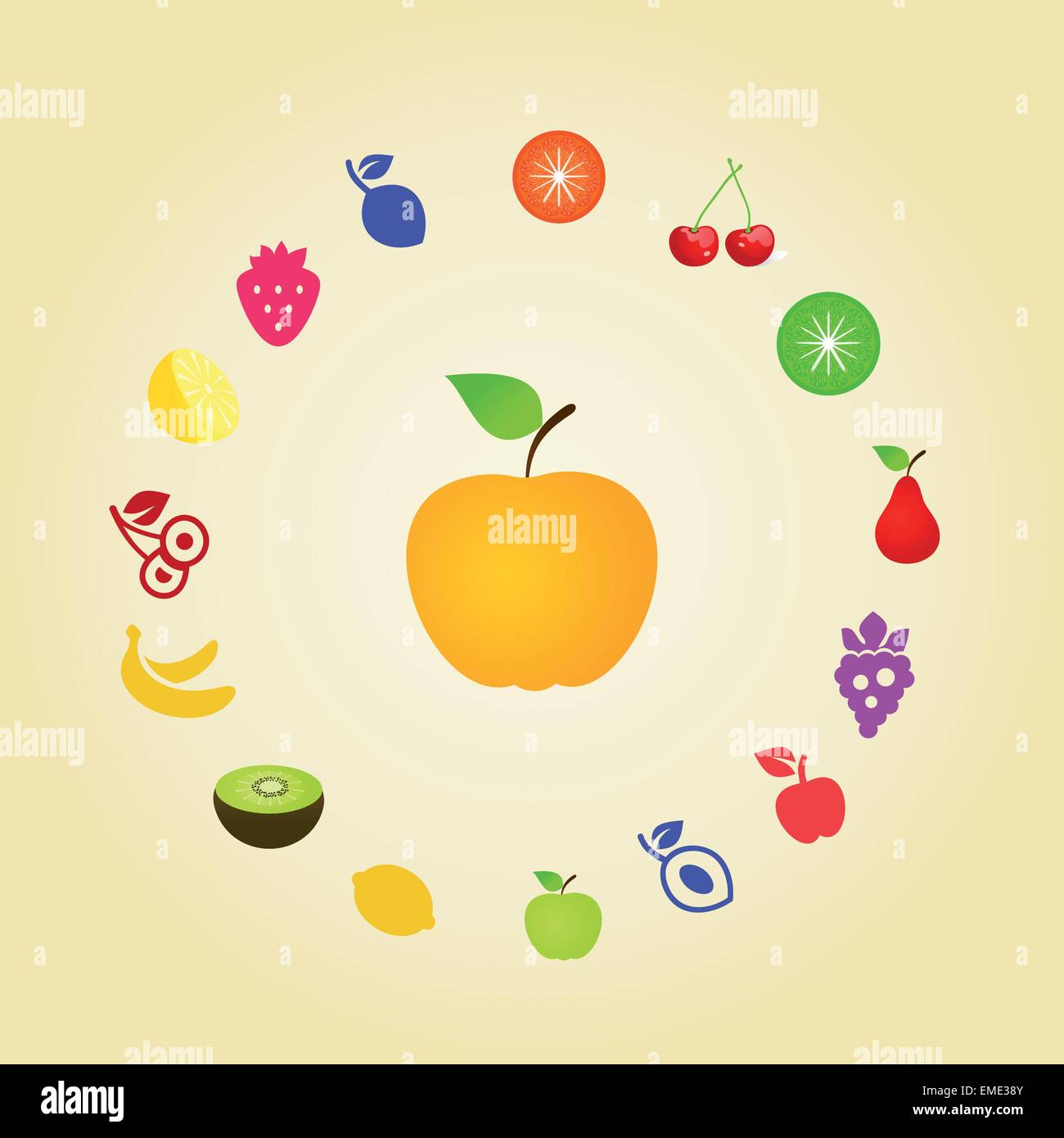 Apple citrus Stock Vector Images - Alamy