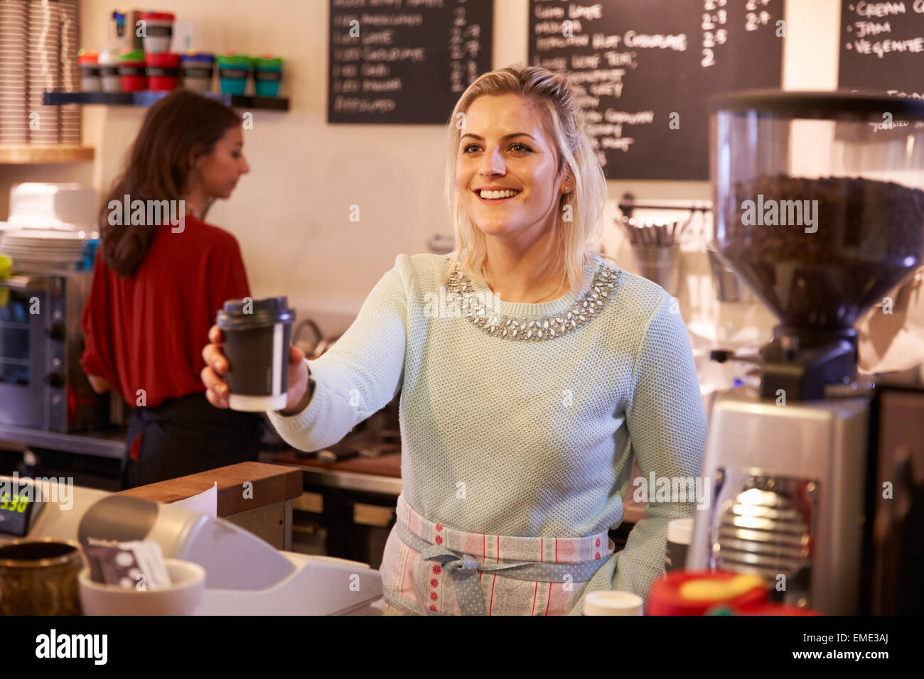 Two Women Running Coffee Shop Together Stock Photo - Alamy