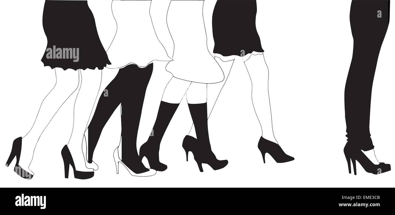 Women walking Stock Vector Images - Alamy