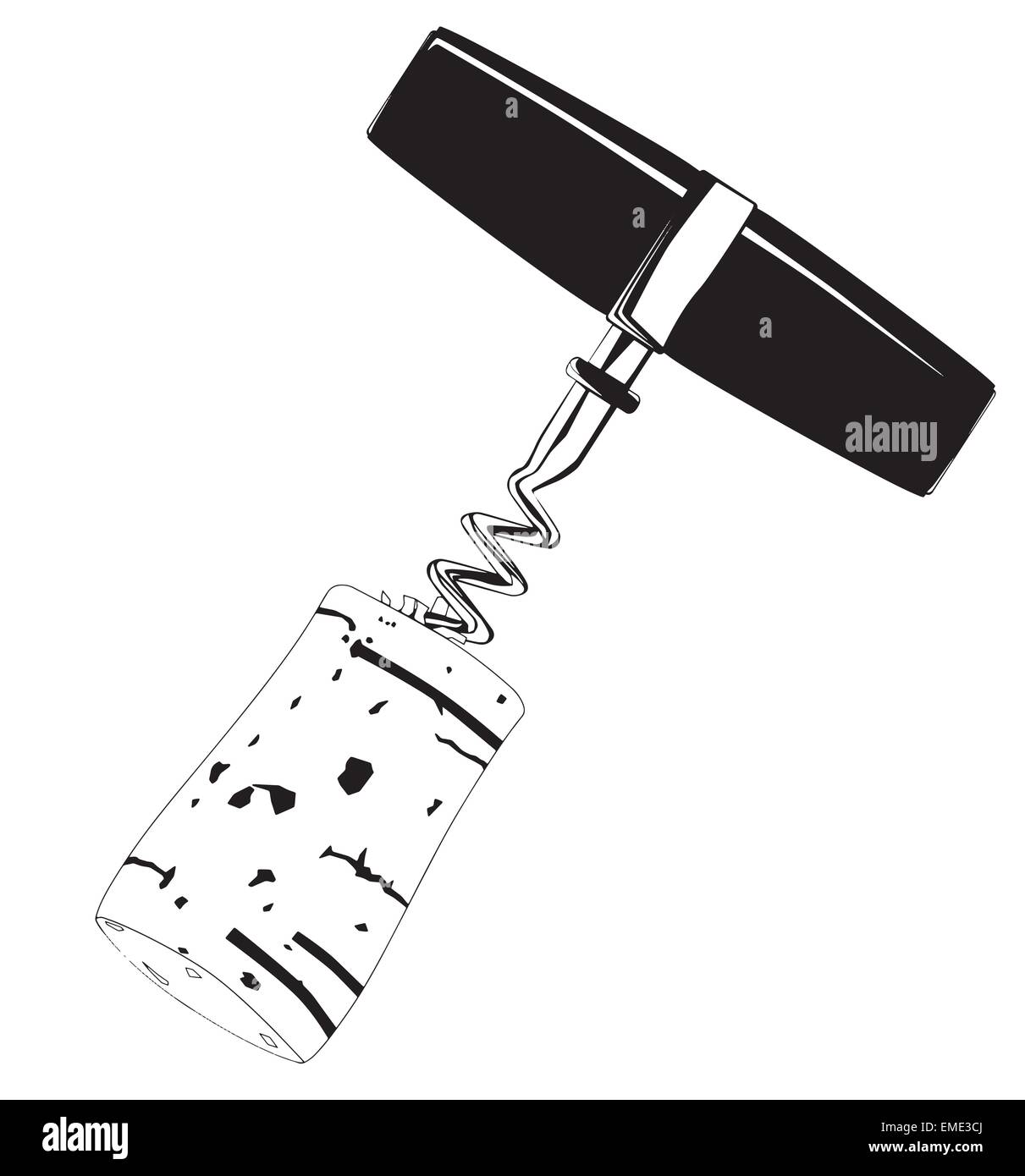 Corkscrew and Cork Drawing Stock Vector Image & Art - Alamy
