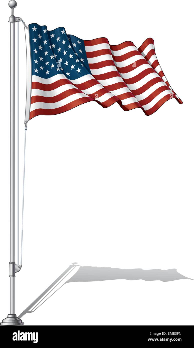 Flag Pole USA Stock Vector Image & Art - Alamy
