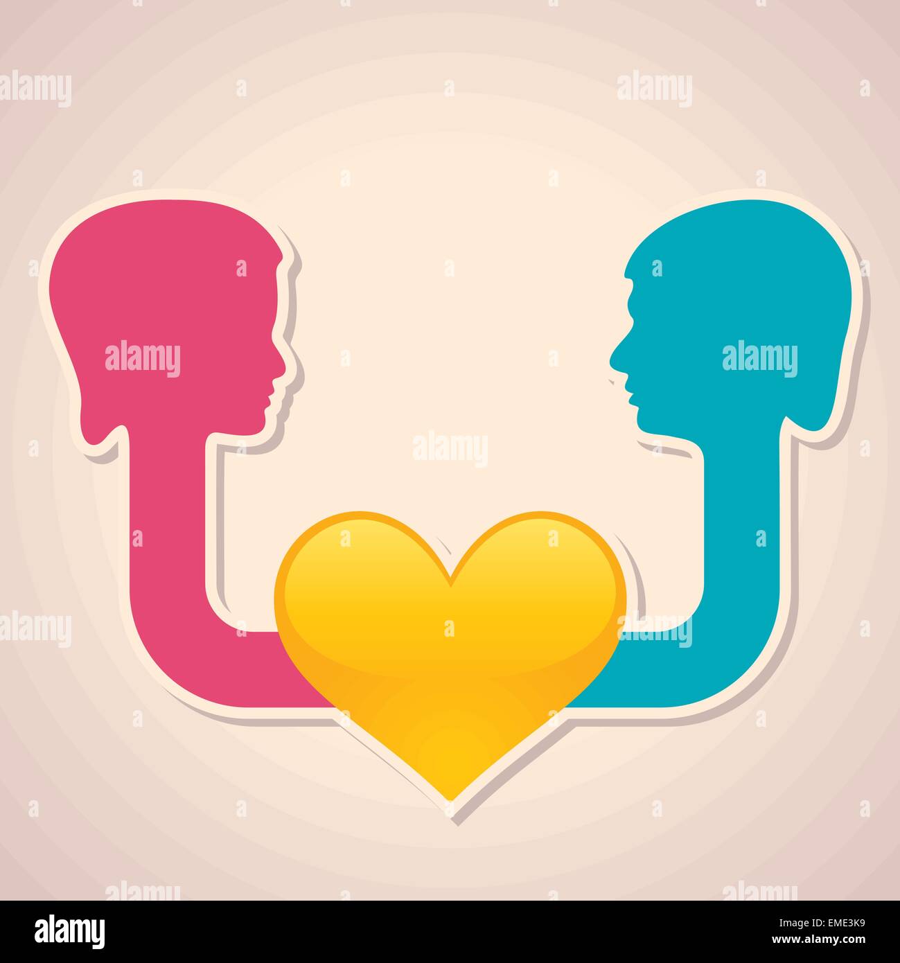 Male female heart symbol Stock Vector Images - Alamy