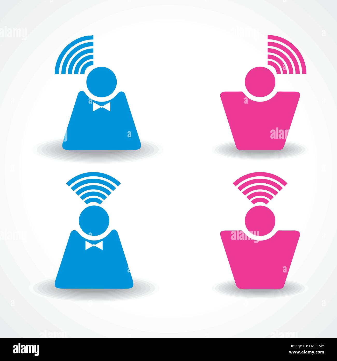 Communication and network concept with male and female stock vector ...