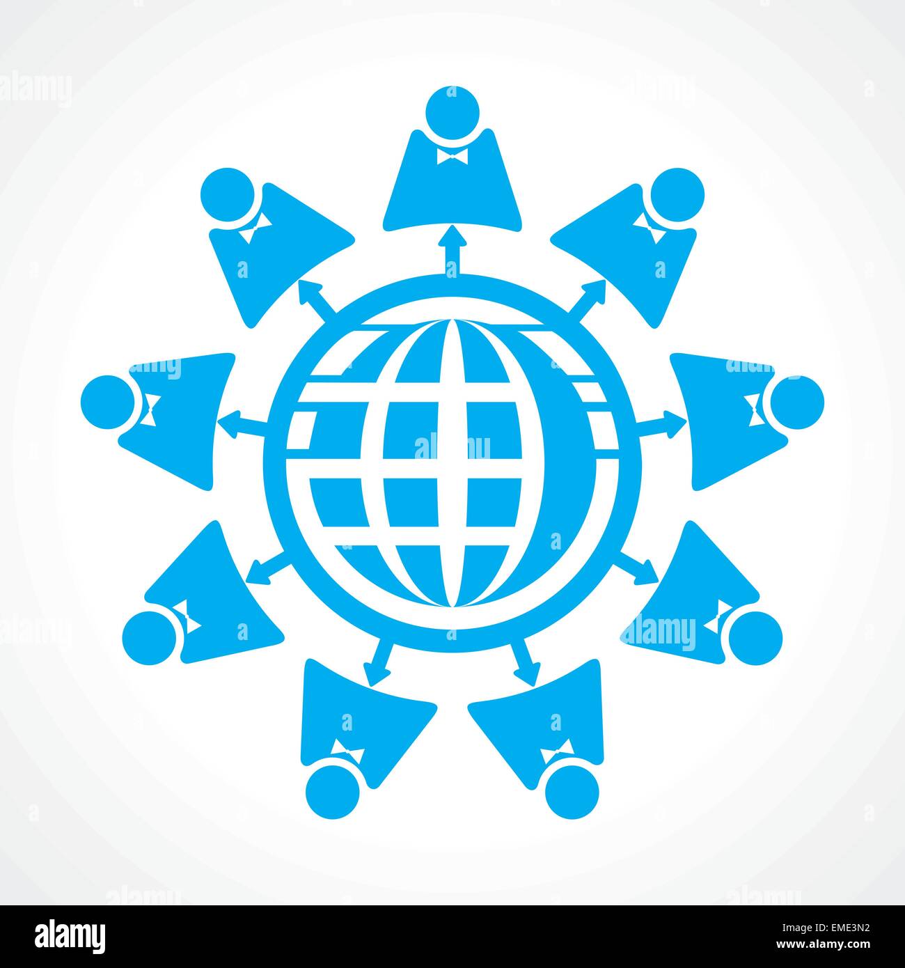 Communication and network concept with male employee stock vector Stock ...