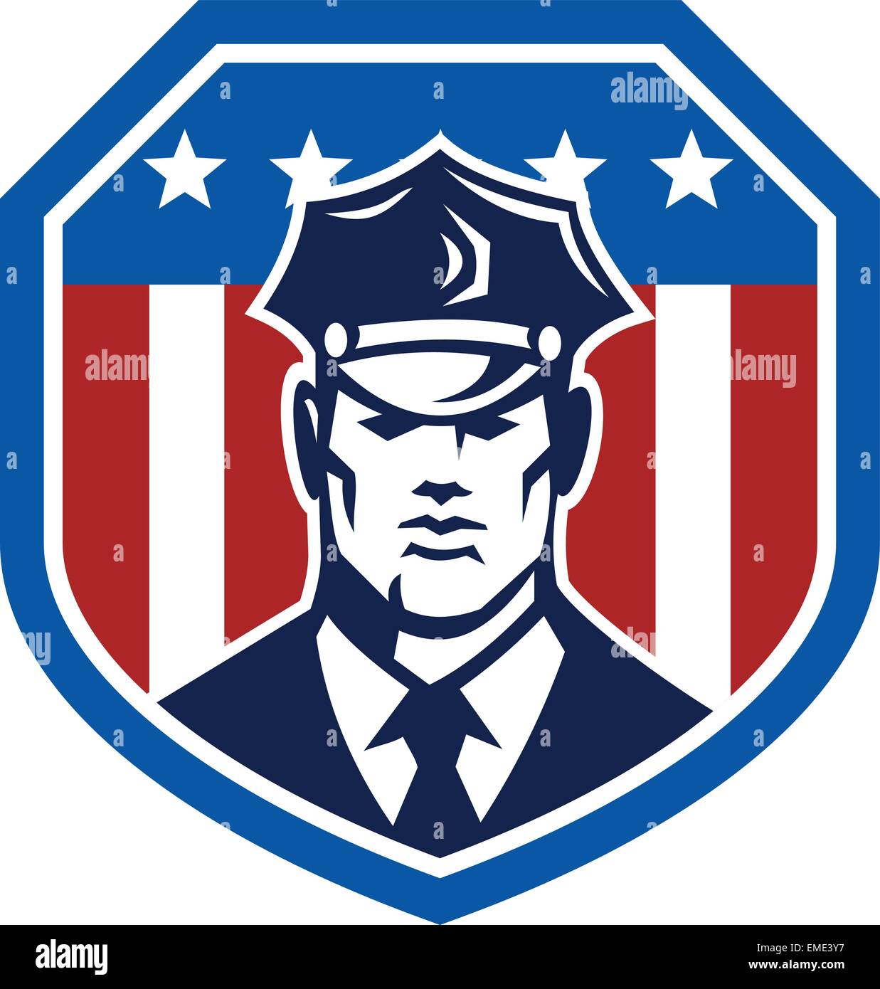 American Security Guard Flag Shield Retro Stock Vector Image & Art - Alamy