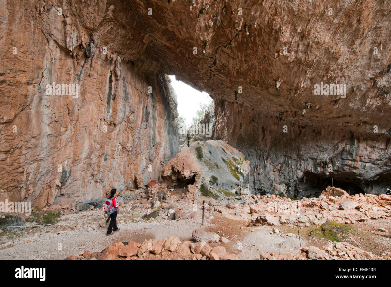 Dorgali,Sardinia,Italy,12/4/2015. Tourist visiting the old ...