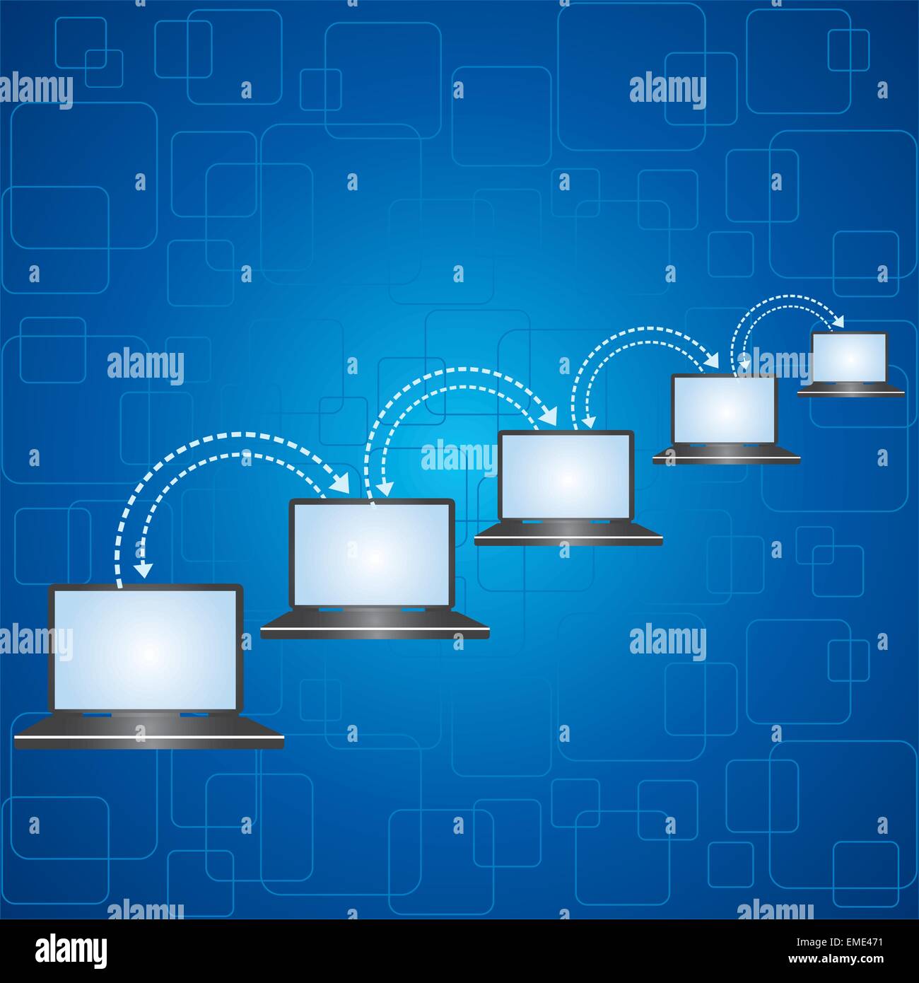 Network concept different laptops hi-res stock photography and images ...