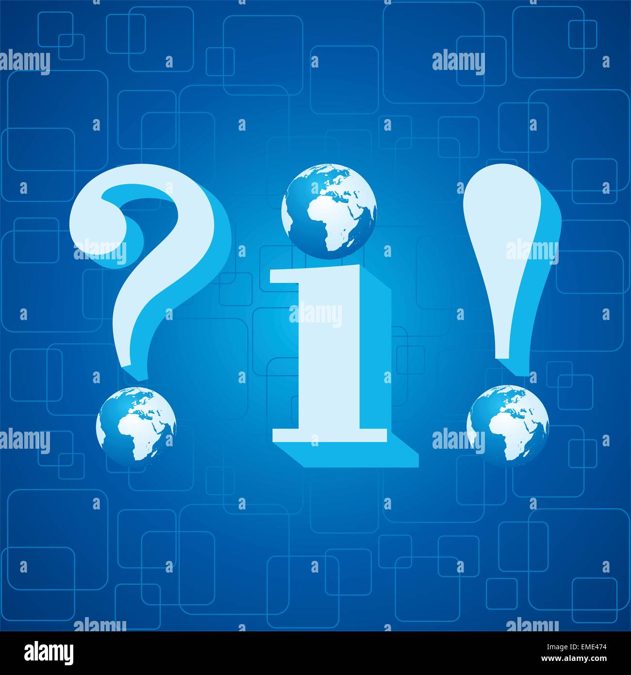 Question mark globe icon 3d Stock Vector Images - Alamy