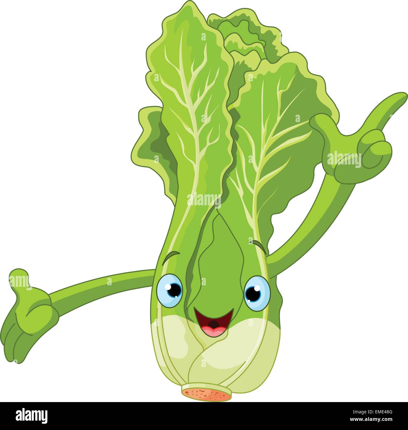 Happy lettuce vegetable cartoon character hi-res stock photography and ...
