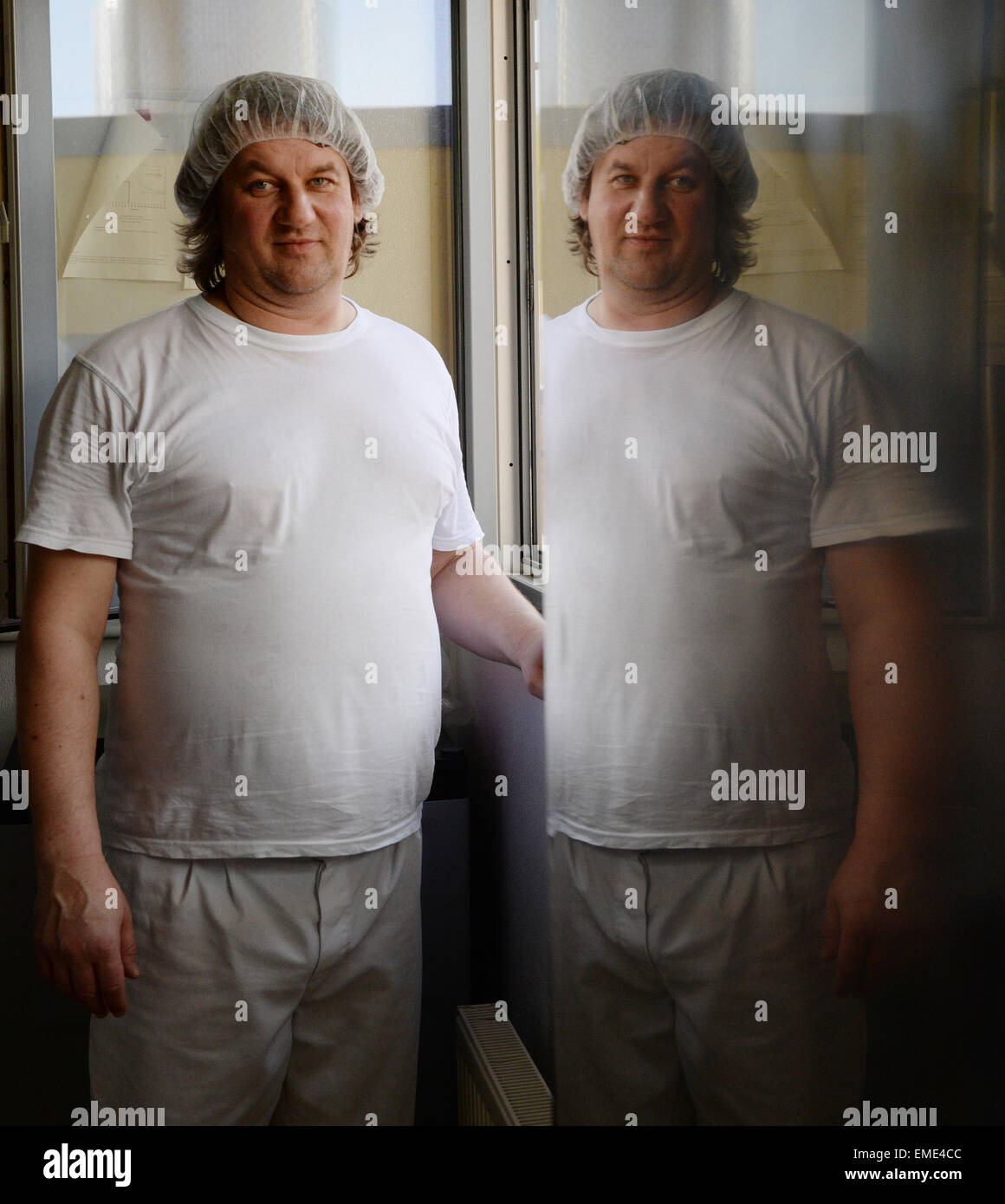Martin Buhl poses inside his company named 'Bio-Kaesemanufaktur' (lit ...