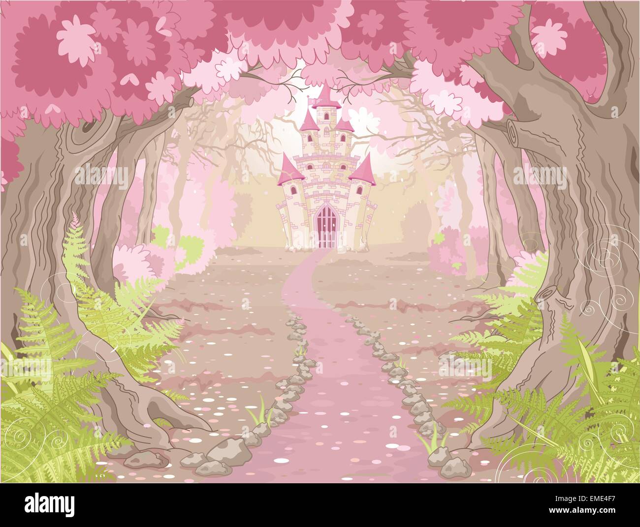 Magic Castle Landscape Stock Vector Image & Art - Alamy
