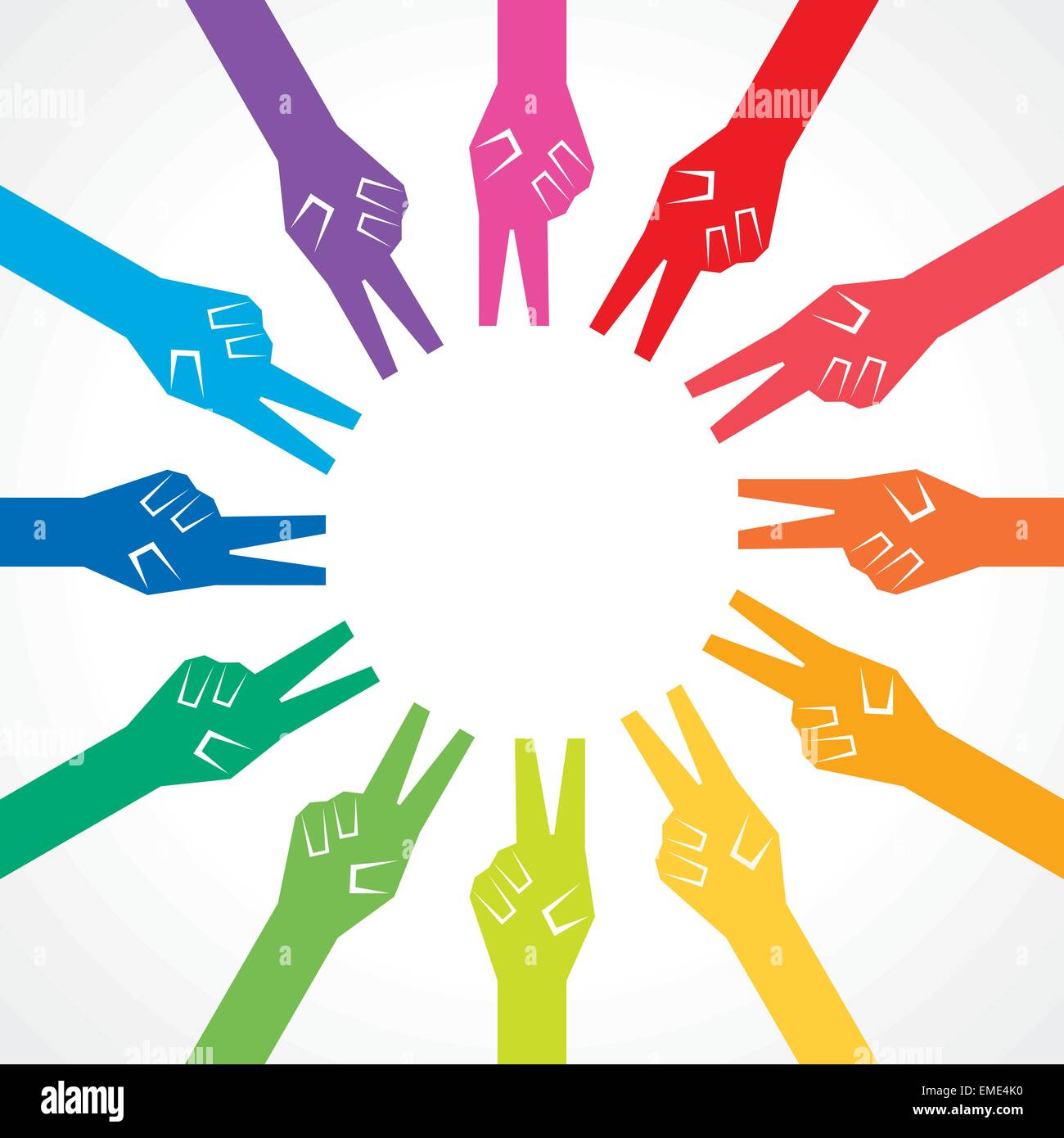 creative colorful victory hand background - vector illustration Stock ...