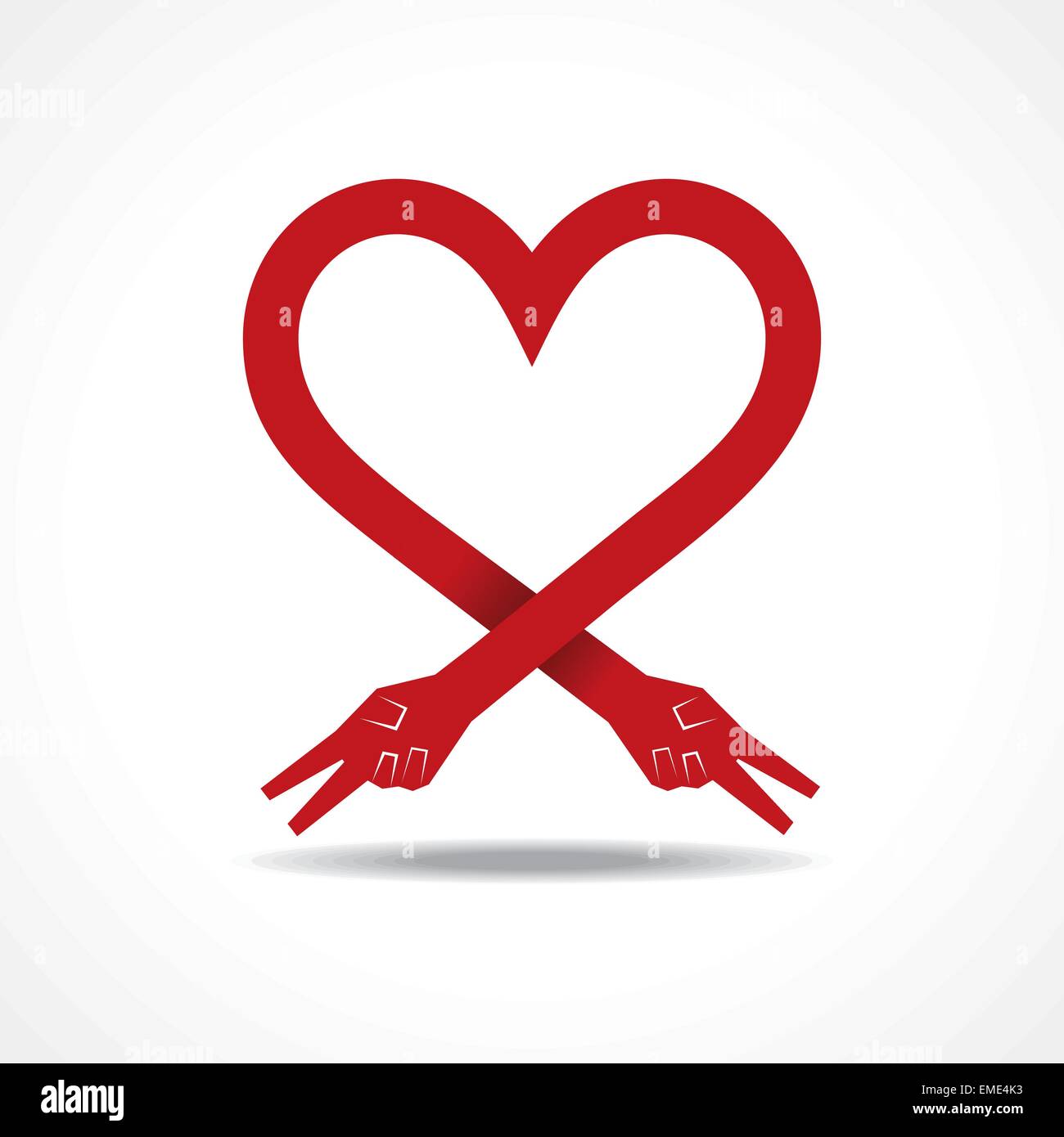 Victory hands make heart shape stock vector Stock Vector Image & Art ...
