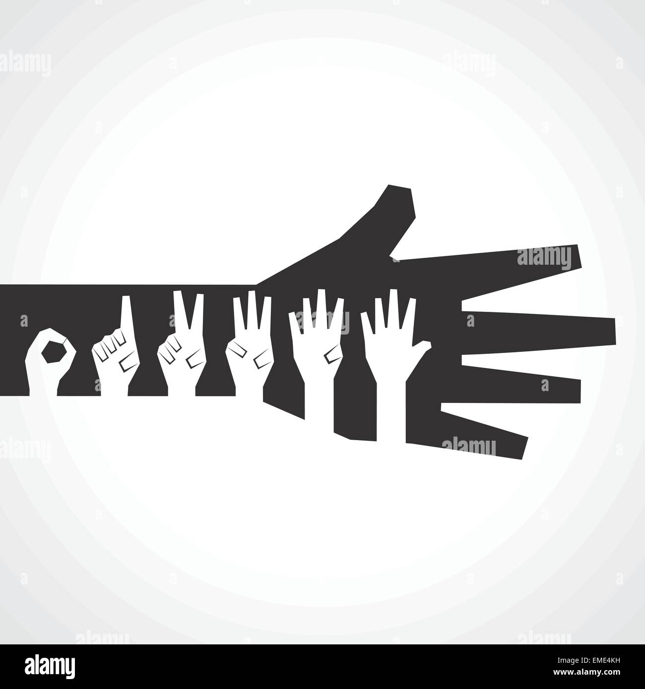 Vector hands make number zero to five with copy-space Stock Vector ...