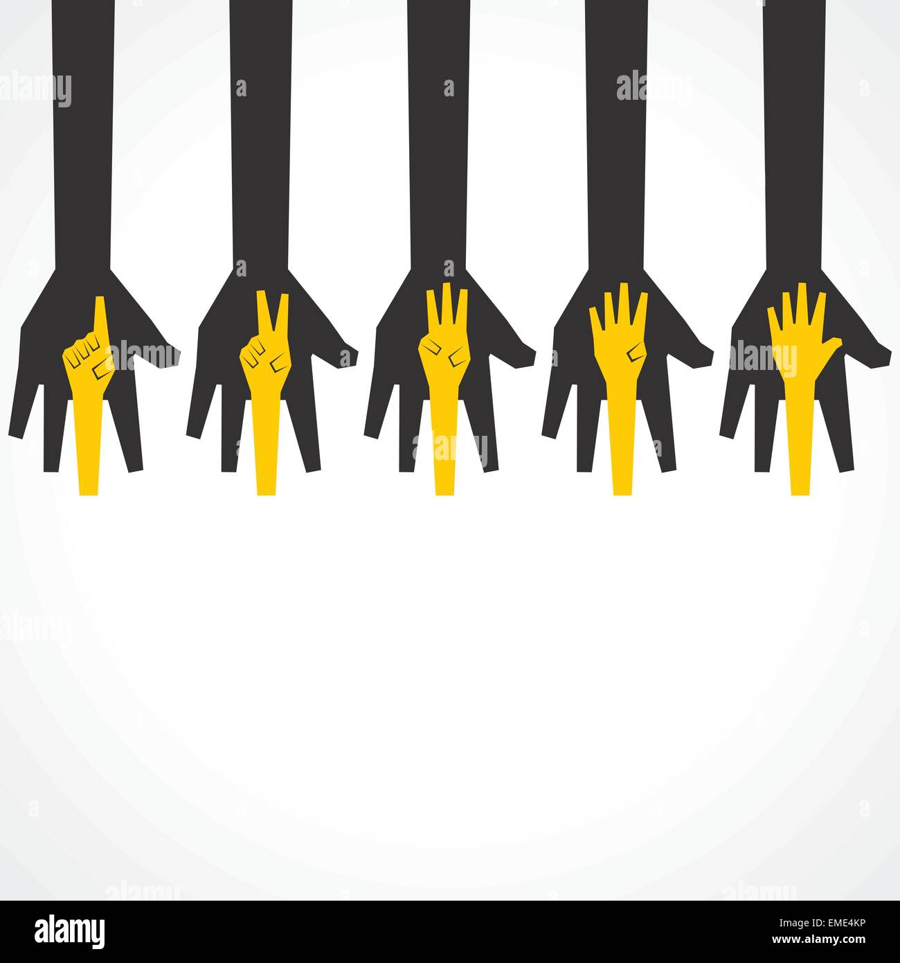 Vector hands make number one to five with copy-space Stock Vector Image ...