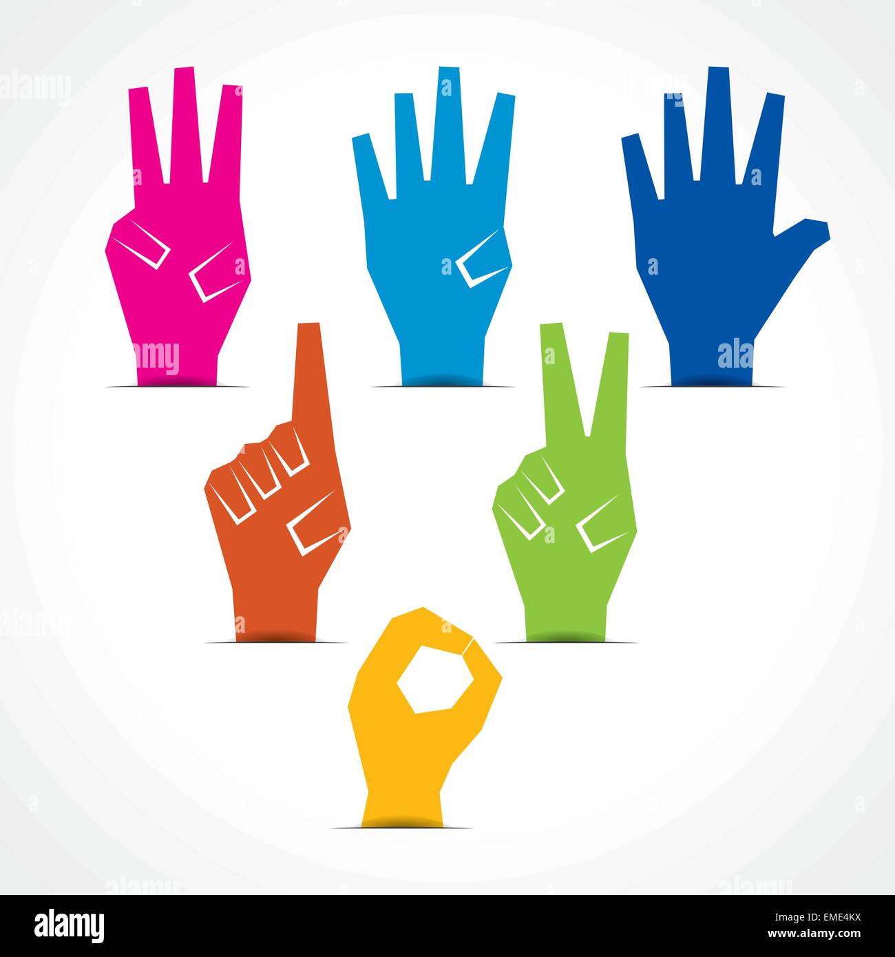 Vector hands make number zero to five with copy-space Stock Vector ...