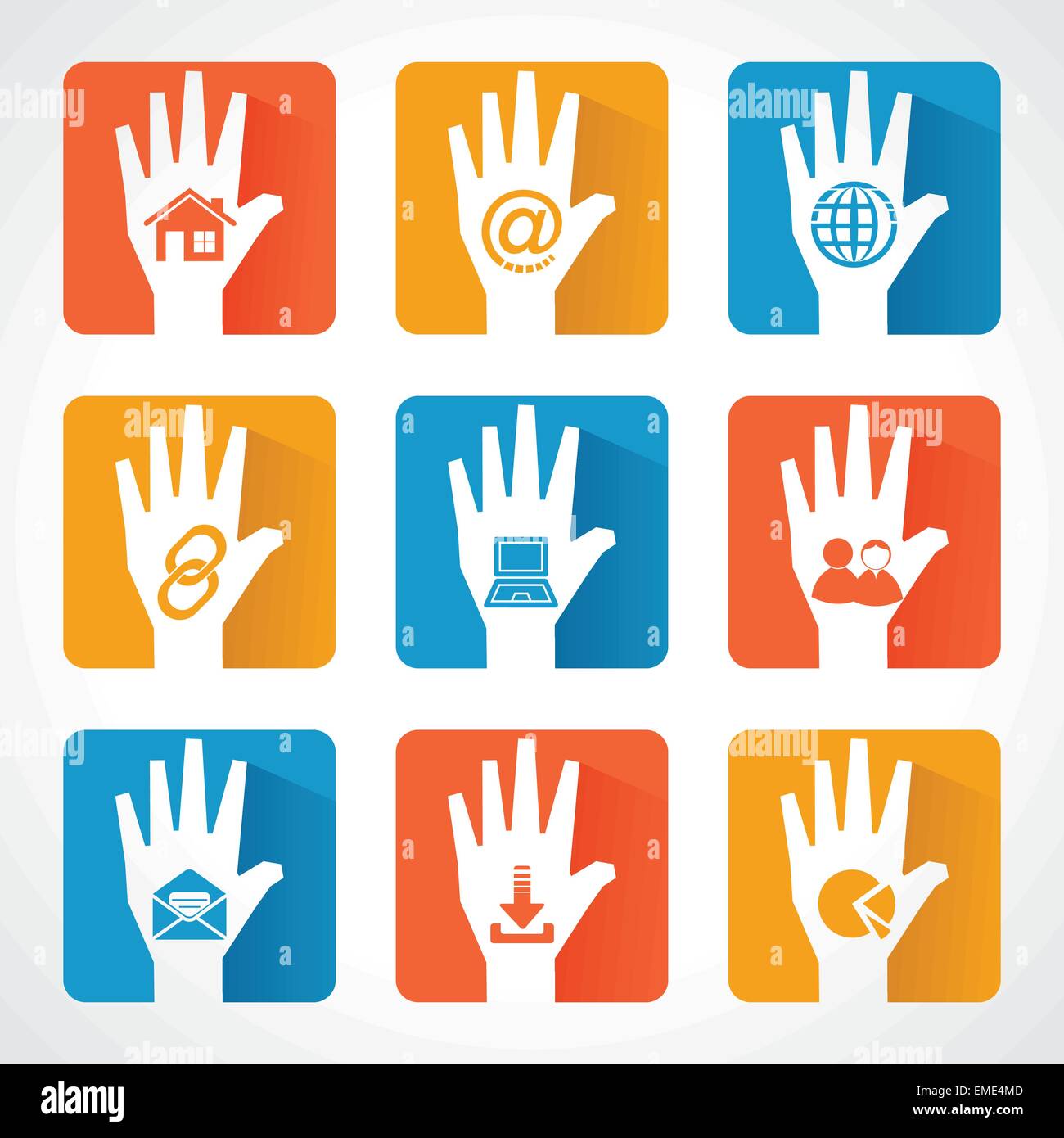 Web icons and design with helping hand stock vector Stock Vector Image ...