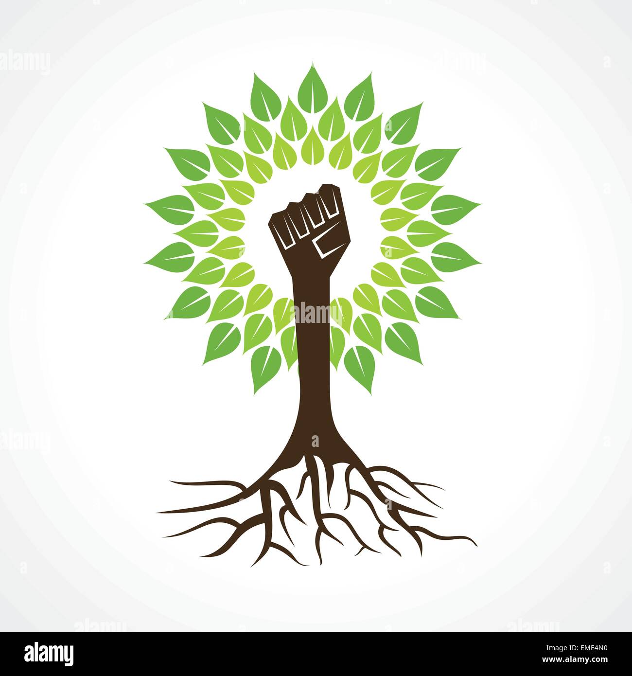 Unity hand make tree - vector illustration Stock Vector Image & Art - Alamy