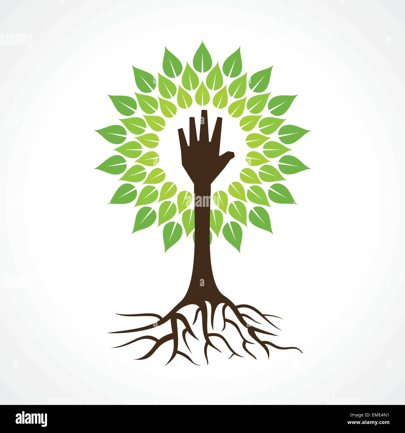 Helping hand make tree - vector illustration Stock Vector Image & Art ...