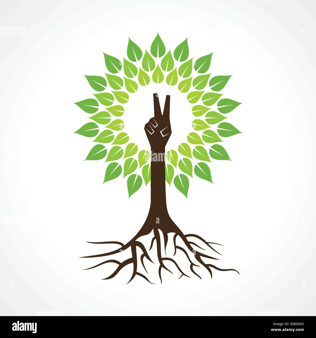 Victory hand make tree - vector illustration Stock Vector Image & Art ...