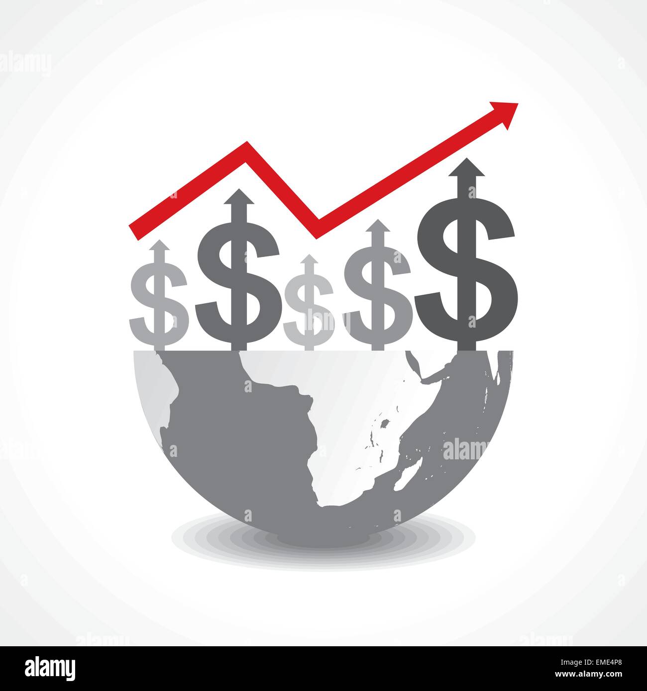 Business graph of dollar symbols on earth - vector illustration Stock ...
