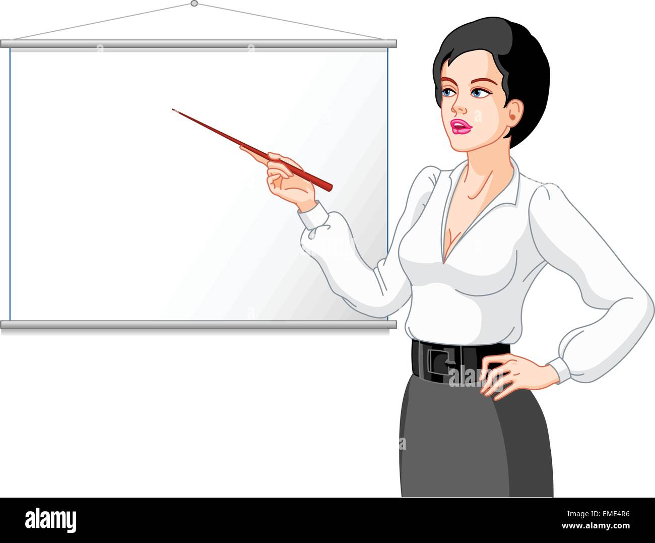Illustration female presenter office businessman hi-res stock ...
